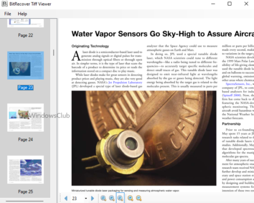 Free Multipage TIFF Viewer software and online tools for Windows PC