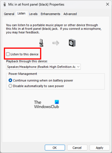 How to stop hearing yourself on Mic on Windows 11/10