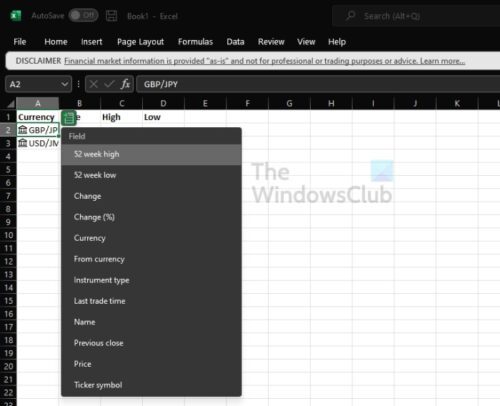 How to get real-time Currency Exchange Rates in Excel sheet