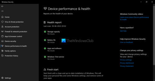 How to check Computer Health in Windows 11/10