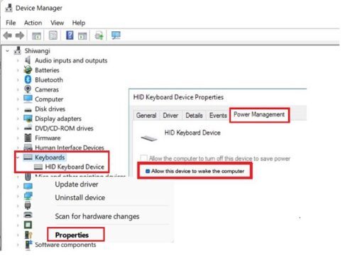 How to Block or Allow Keyboard or Mouse to wake Computer