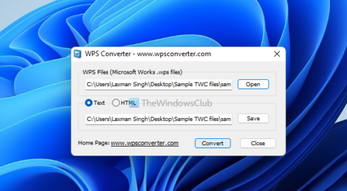 How to open .WPS Works Files on Windows 11/10