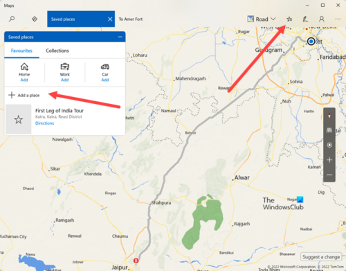 Add Search results to your Favorites List in Maps App of Windows 11/10