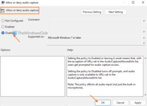 How to allow or deny Audio Capture in Google Chrome on Windows 11/10