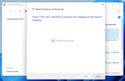 Add, Remove, Backup, Restore Passwords with Credential Manager