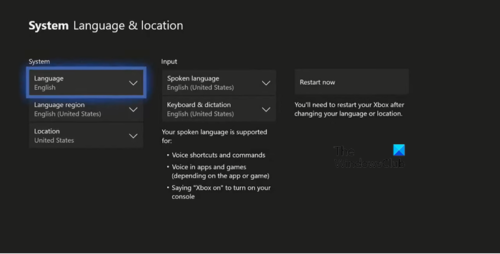 How to change language in Xbox 360, Xbox One, Xbox Series X/S