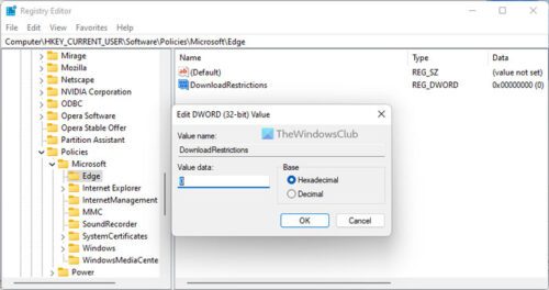 Edge couldn’t download: Blocked, No permission or Virus detected