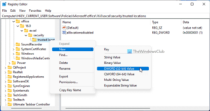 Enable, add, remove, or modify Trusted Locations in Microsoft Office