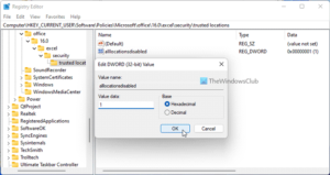 Enable, add, remove, or modify Trusted Locations in Microsoft Office