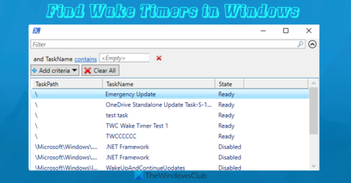 How to find Wake Timers in Windows 11/10
