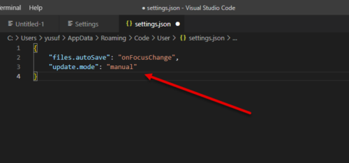 How to disable VS Code Auto Update