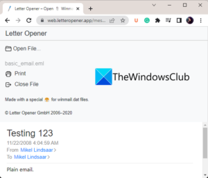 How to view EML files in Windows 11/10