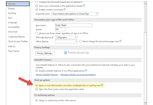 How to open Email Attachments in Reading View in Word
