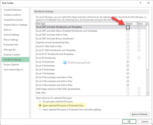 How to open OLD Excel spreadsheets in Protected View