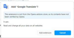 Install Chrome extensions on Opera browser