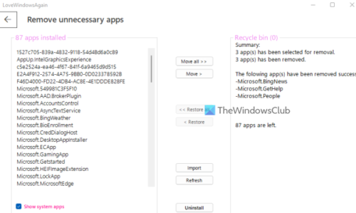 Remove Windows 11 annoying features with LoveWindowsAgain