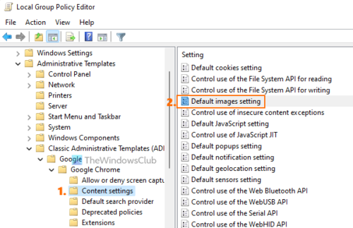 Prevent webpages from showing Images in Google Chrome