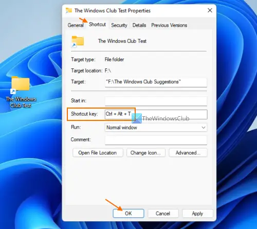 Comment Ouvrir Un Dossier Avec Un Raccourci Clavier Dans Windows 11/10 ... Comment Ouvrir Un Dossier Avec Un Raccourci Clavier Dans Windows 11/10 ...