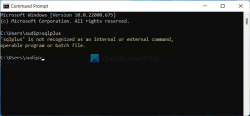 SQLPlus is not recognized as an internal or external command