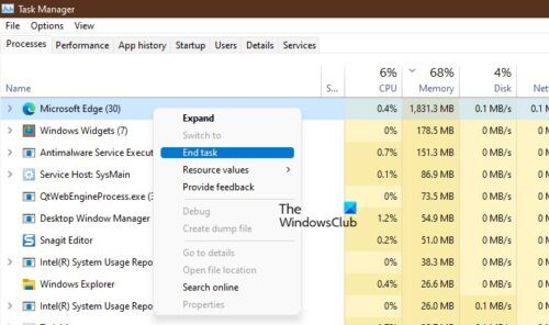 Microsoft Edge won’t close in Windows 11/10
