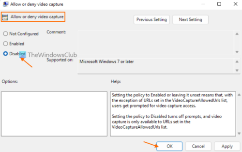 How to allow or deny Video Capture in Chrome browser on Windows 11/10