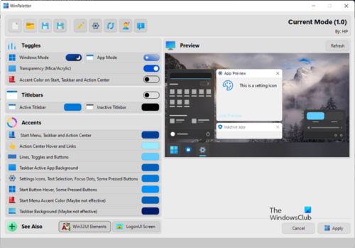 How to use WinPaletter in Windows to colorize Accents