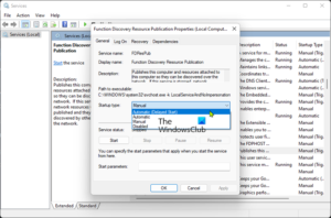 Windows could not start the Function Discovery Resource Publication