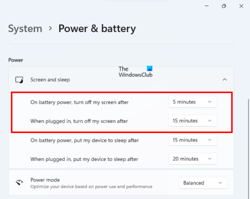 How to change Screen Turn-off Timeout in Windows 11/10