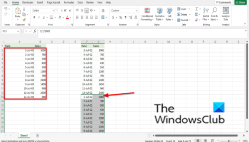 How to create a Step Chart in Excel