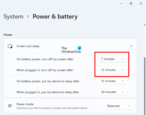 How to change Screen Turn-off Timeout in Windows 11/10
