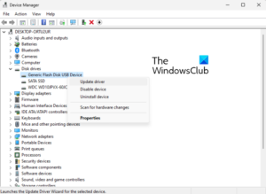USB error There is no media in the specified device