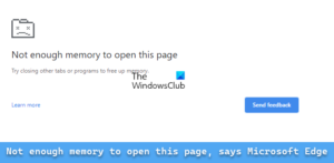 Not enough memory to open this page, says Microsoft Edge