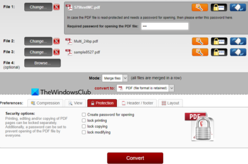 Password Protect PDF Online using free tools