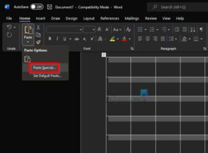How to convert Table into Picture in Word