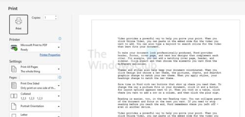 Word documents not printing correctly or properly