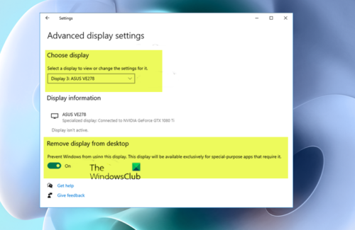 How to remove Display from Desktop in Windows 11/10