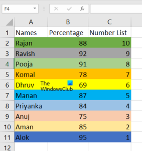 How to reverse a list in Excel