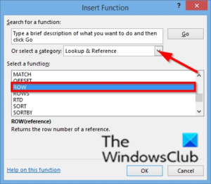 How to use the ROW or ROWS function in Excel