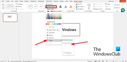 Remove Text box and convert it to Dotted Frame in PowerPoint