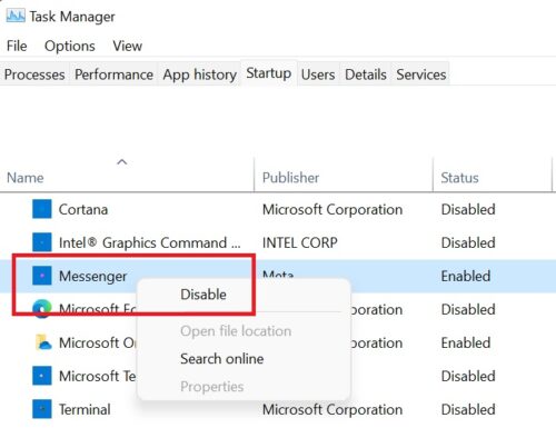 Stop Messenger from opening on startup in Windows 11/10