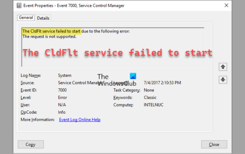 The CldFlt service failed to start in Windows 11 [Fix]