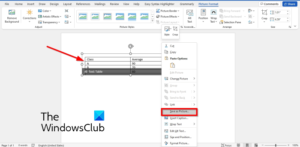 How to convert Table to Picture in Word