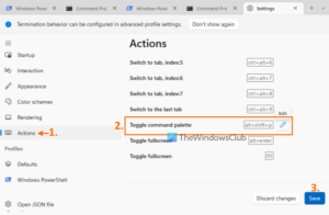 How to open and use Command Palette in Windows Terminal