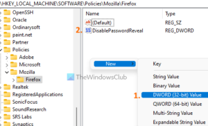 How to remove Reveal Password button for saved logins in Firefox