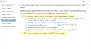 Do you want to download external content - Outlook