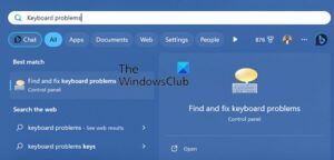 Run Keyboard Troubleshooter to fix Keyboard problems in Windows