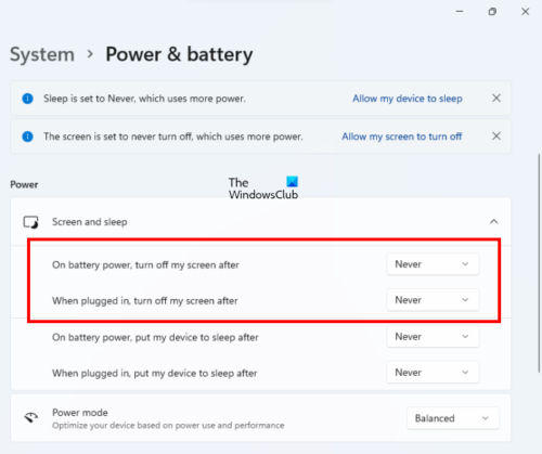 How to change Screen Turn-off Timeout in Windows 11/10