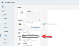 How to print Word document pages in reverse order