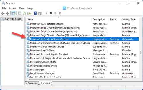 Quick Scan not working in Windows Defender