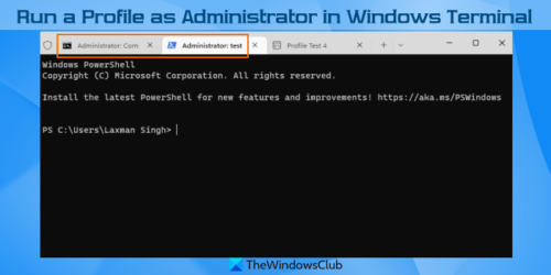 How to run a Profile as Administrator in Windows Terminal